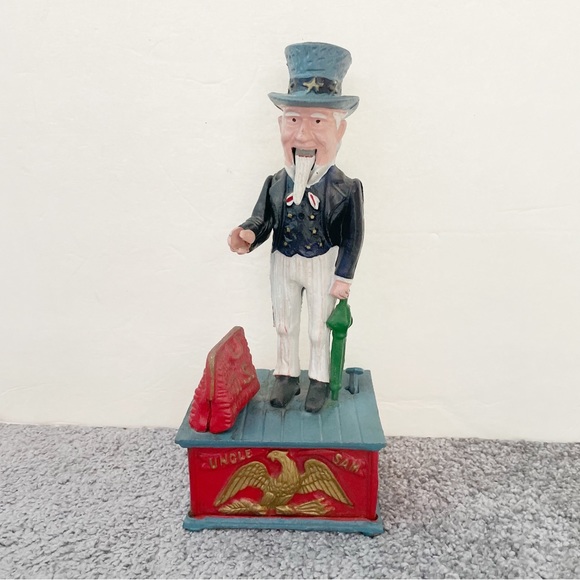 Accents | Uncle Sam Money Bank Cast Iron Money Box Collectable ...